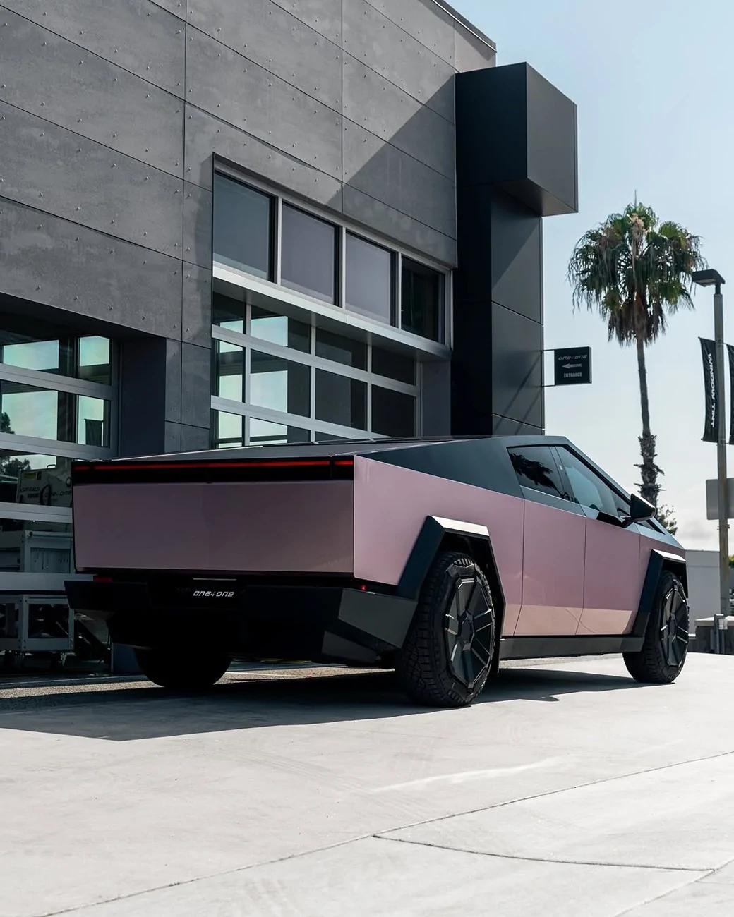 Pure PPF Wrap Gloss Metallic Rose & Ultra Gloss Black Cybertruck by One ...