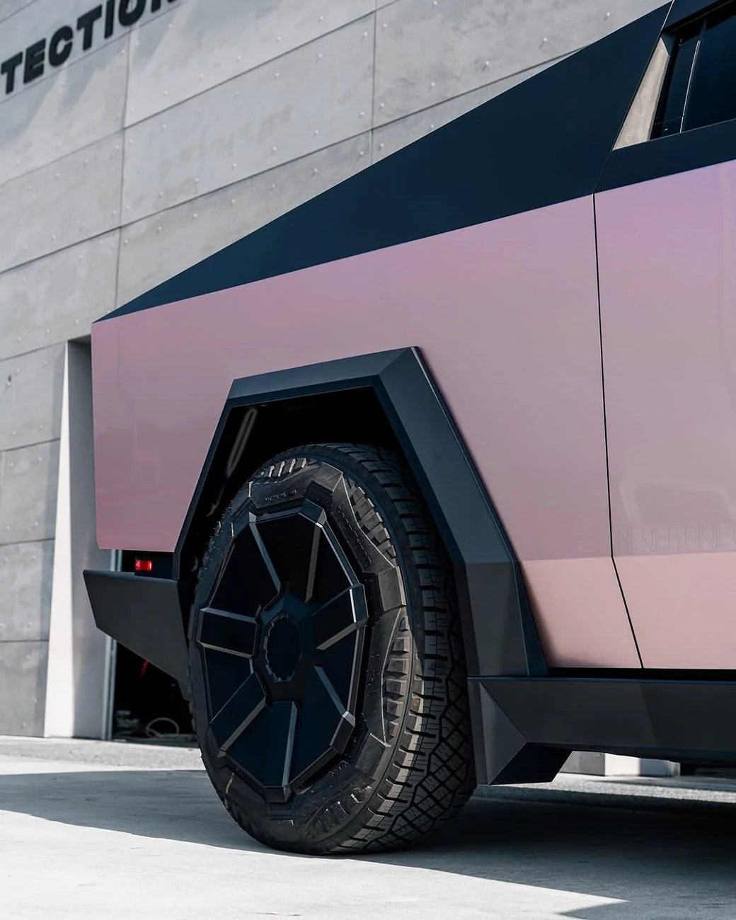 Pure PPF Wrap Gloss Metallic Rose & Ultra Gloss Black Cybertruck by One ...