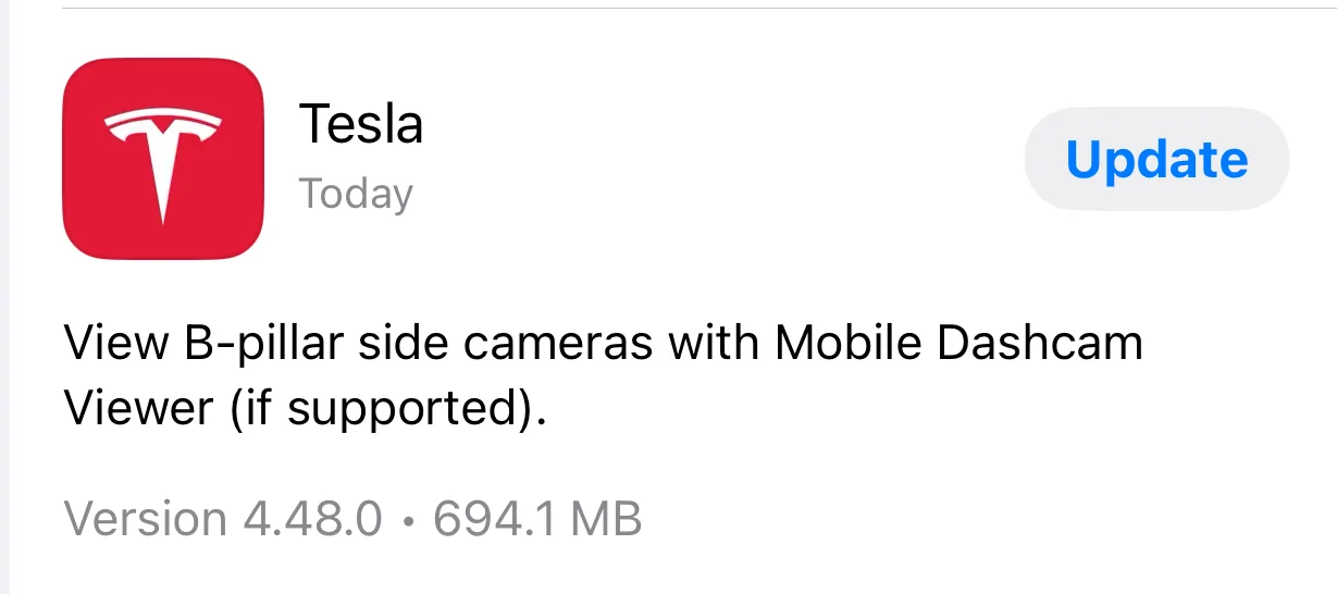 B-Pillar sentry mode / side camera view now active. Update your Tesla ...