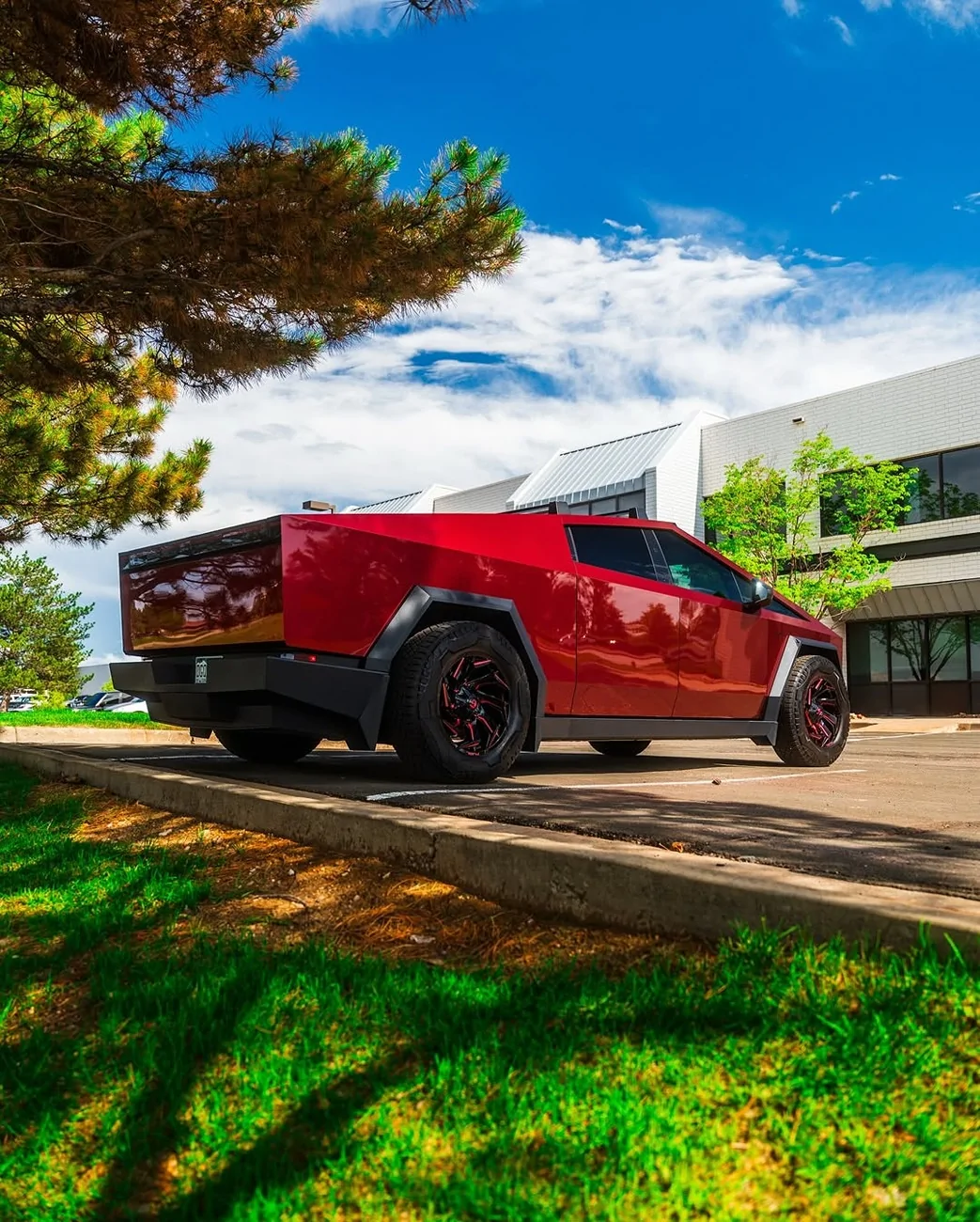 Pure PPF Metallic Redhood Cybertruck by Mile High Customs | Tesla ...