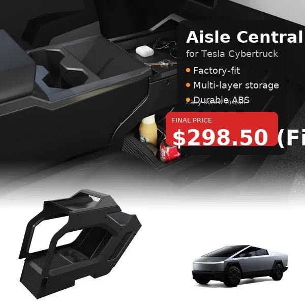 Aisle Central Storage Box — Designed for Cybertruck Lower Center ...