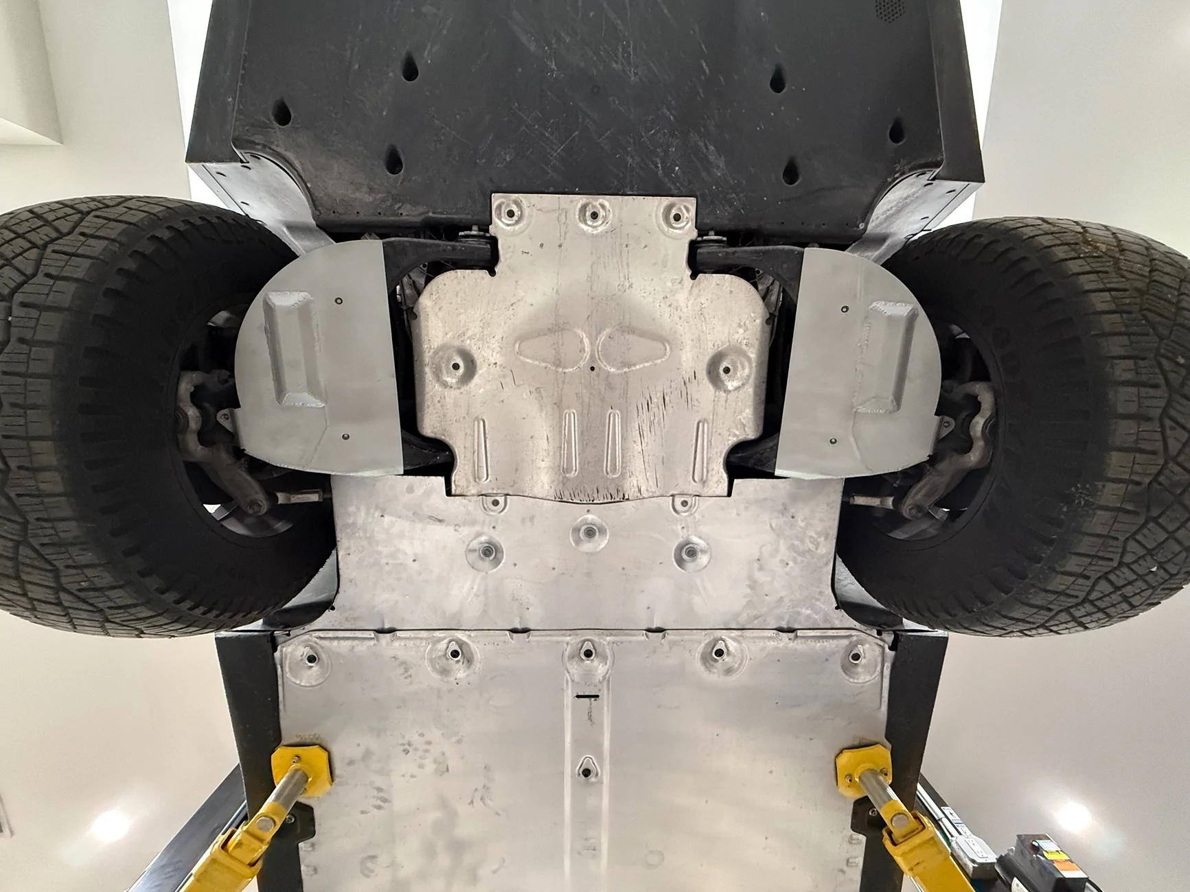 Tesla Armor Package and CyberTruckCo Control Arm Skid Plates (install ...