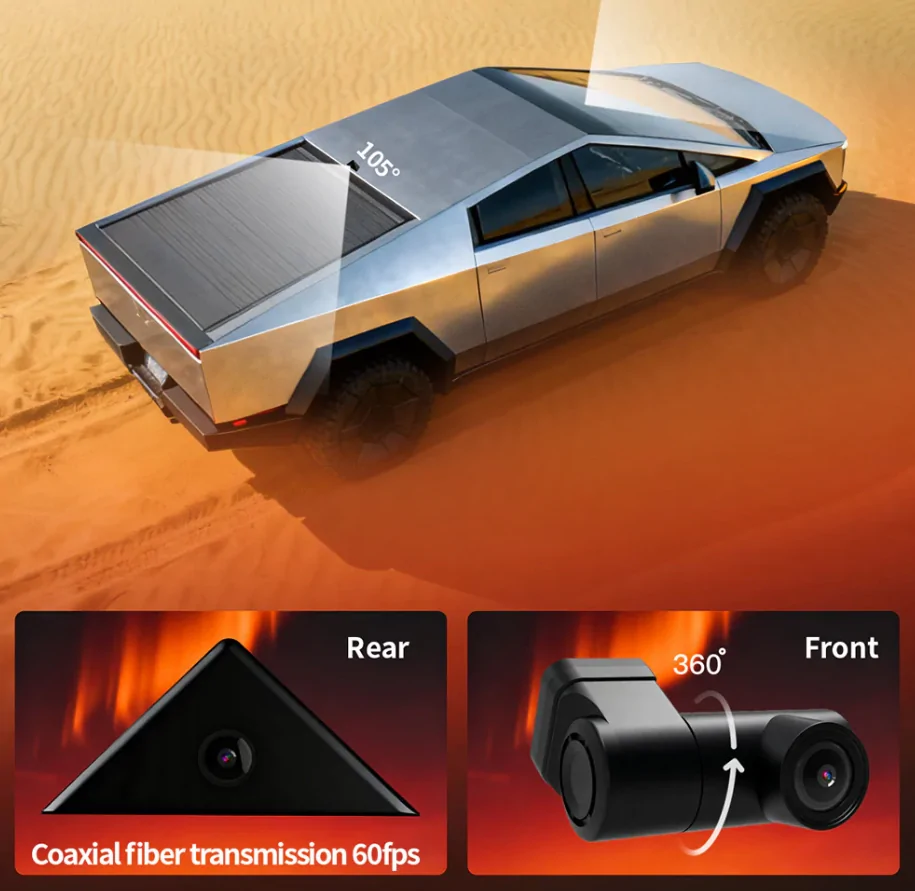 YESLAK Cybertruck Media Rearview Mirror — Designed for True Visibility ...