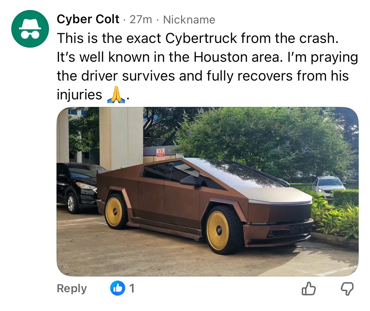 Cybertruck hit head on in wrong-way crash on I-10 Houston. Both drivers ...