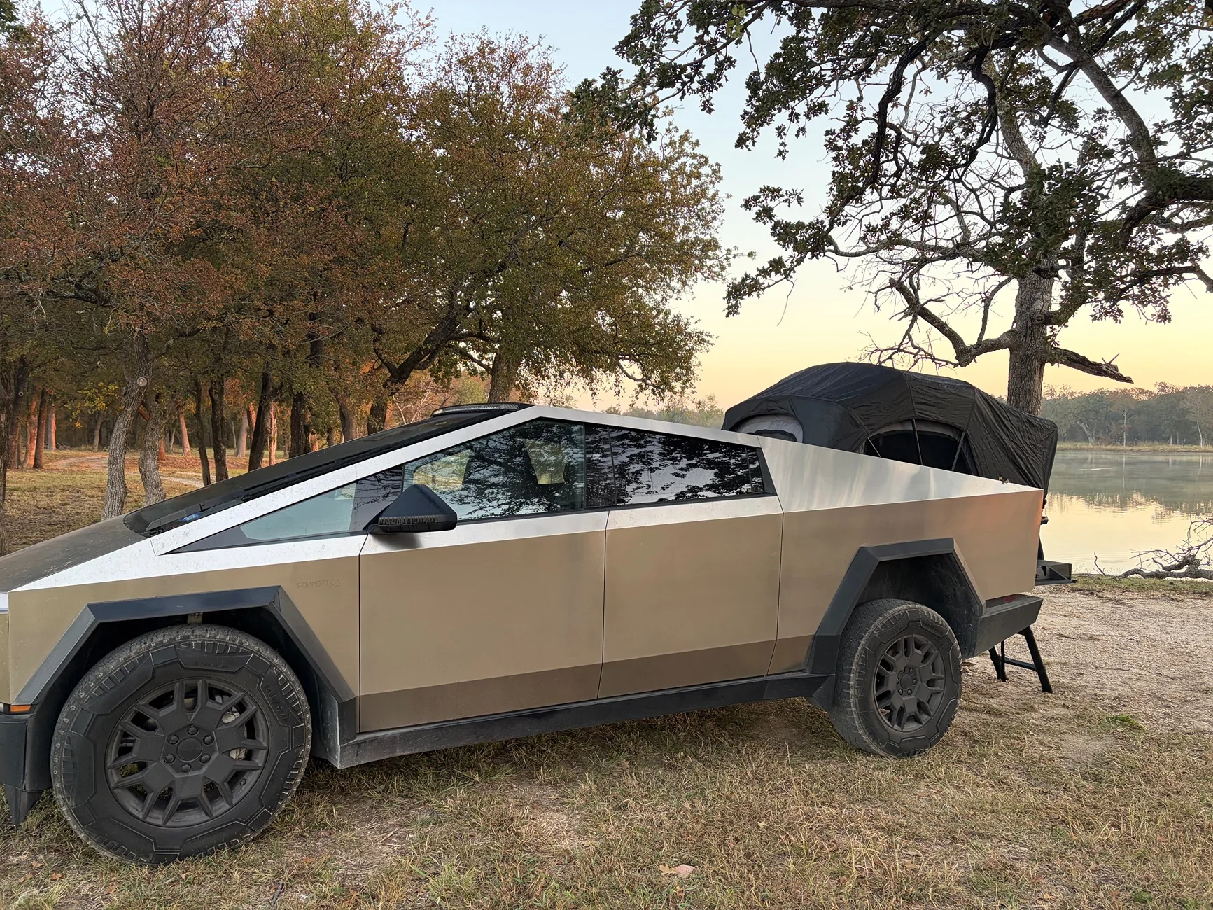Truck bed tent solution w/ custom tent mount | Tesla Cybertruck Forum ...