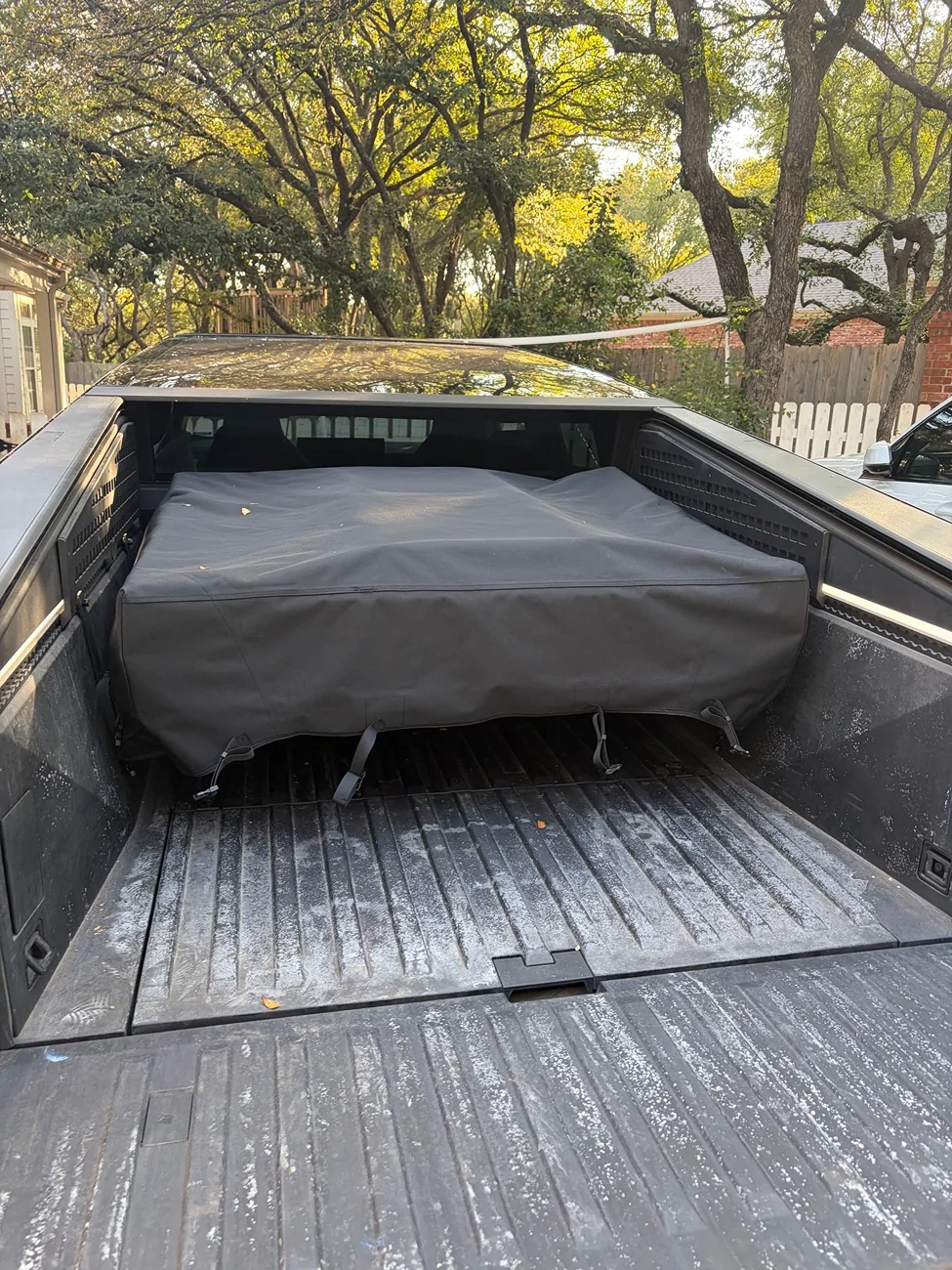 Truck bed tent solution w/ custom tent mount | Tesla Cybertruck Forum ...