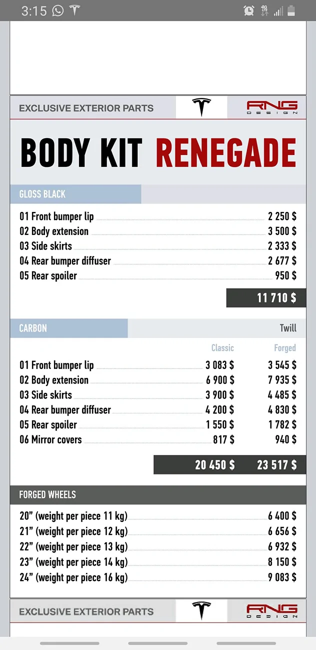 Finally Revealed! Tesla Cybertruck Carbon Fiber Body Kit by Renegade ...