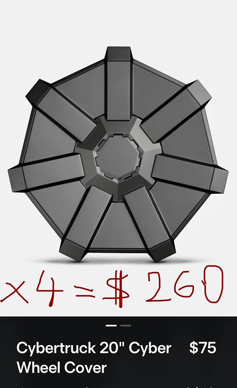 California - NEW 4x Cyber Wheel Cover Compatible with Cybertruck ...