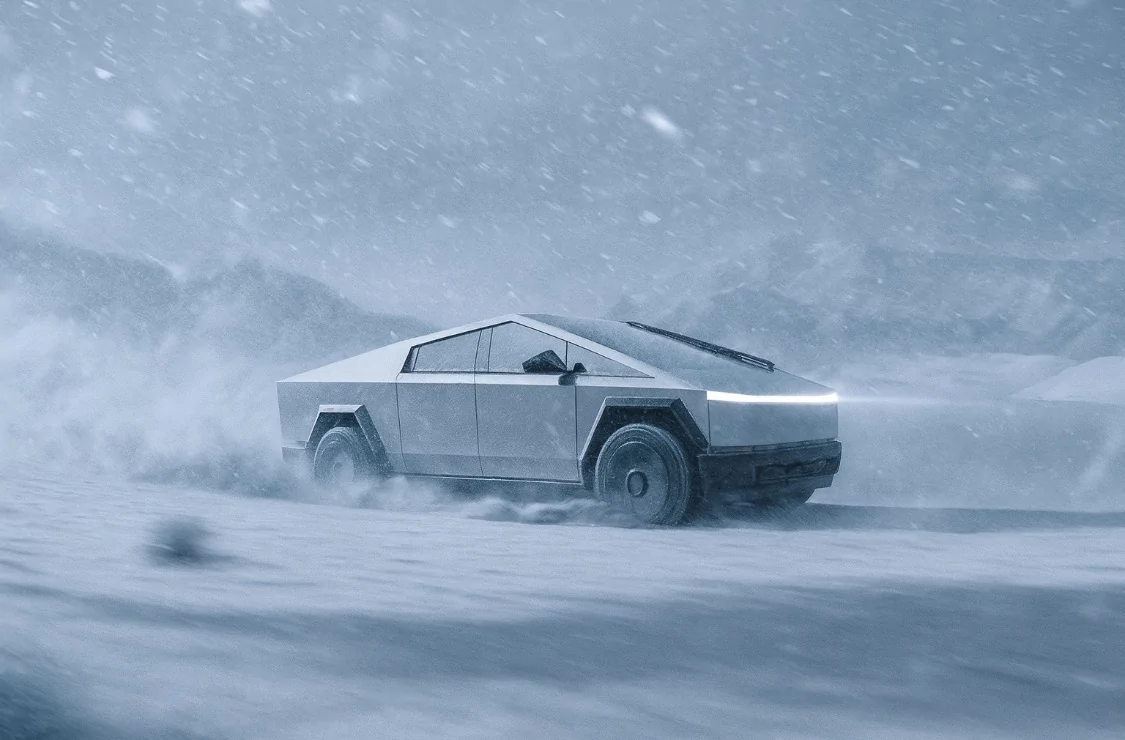 Snow blocking headlights | Tesla Cybertruck Forum - Cybertruck Owners Club