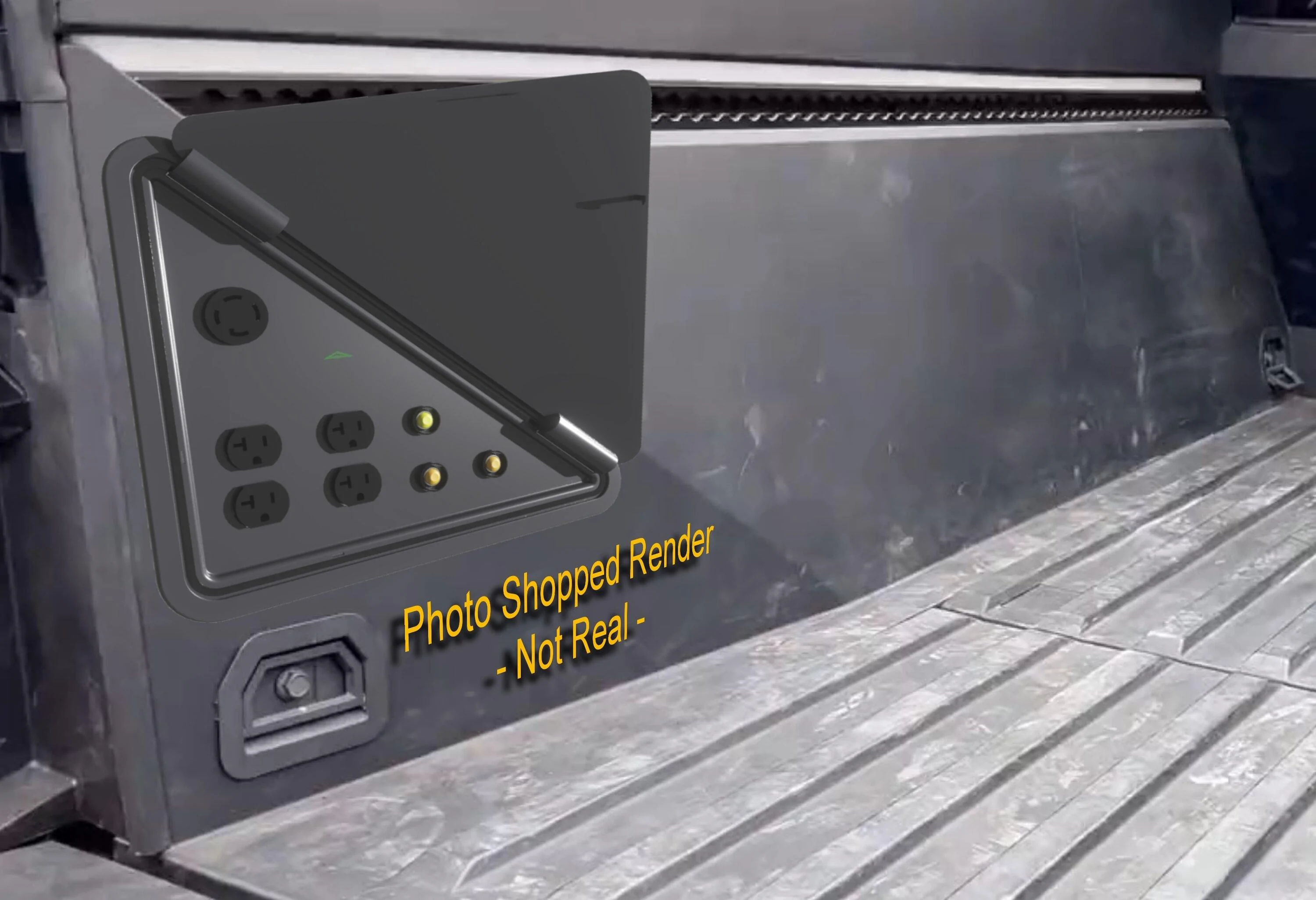 Cybertruck vault sub-trunk fully opened! + Tonneau cover and tailgate ...