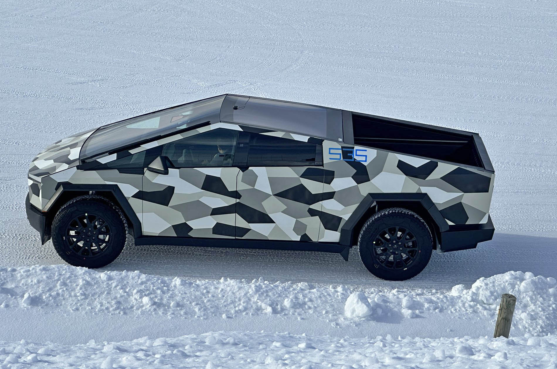 Cybertruck rear window down?! (photos from winter testing) | Tesla ...