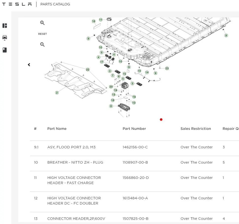 Cybertruck EPC parts catalog page is up! -- Part numbers # and ...