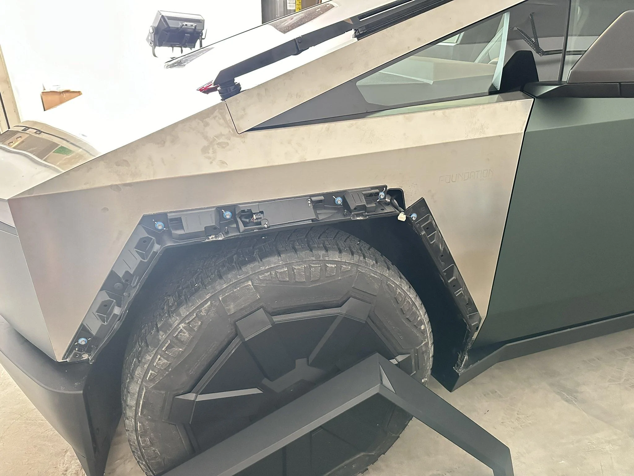 Color wrapped fender flares, carbon fiber wrapped mirrors & Pine Green ...