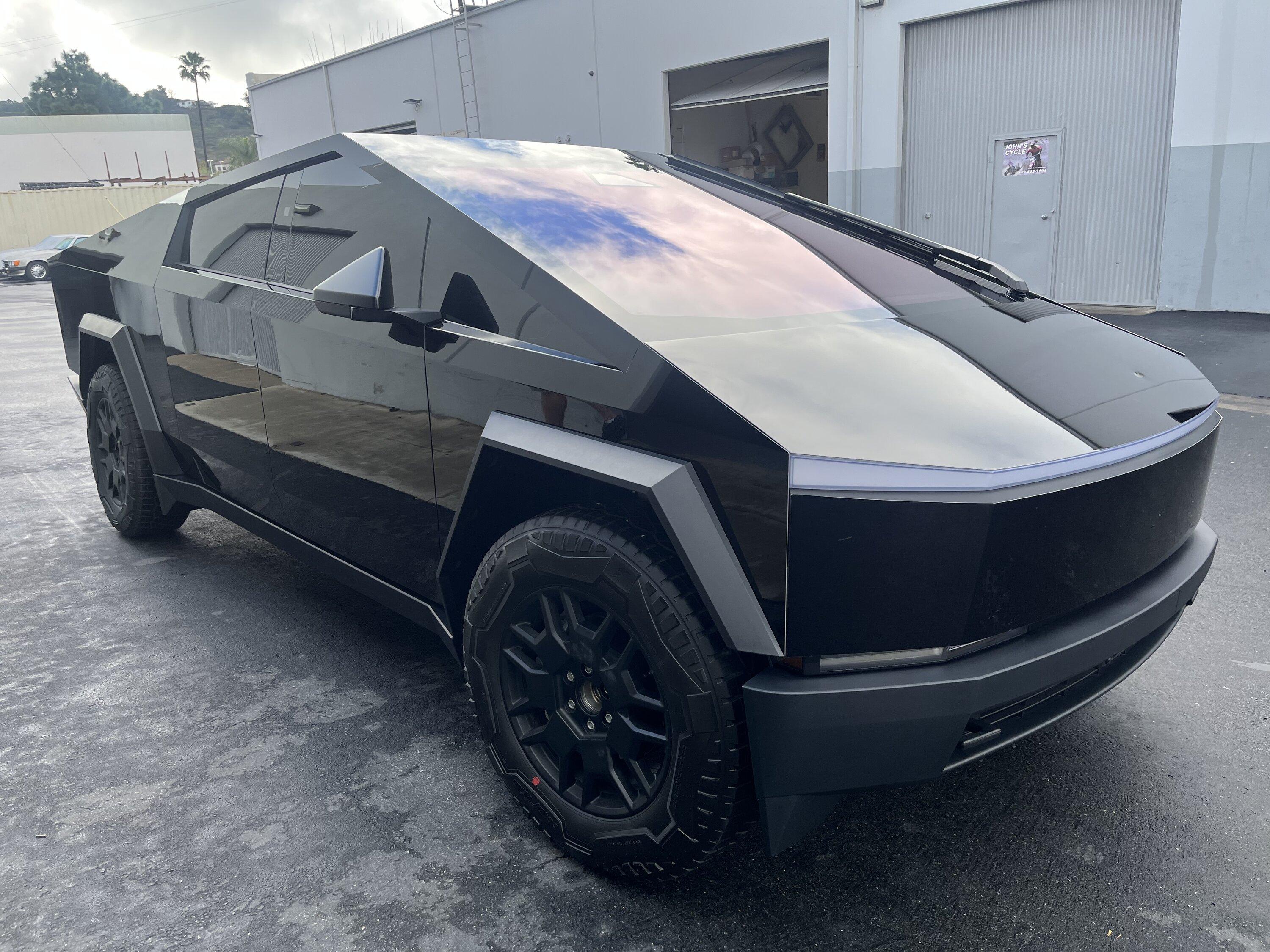 BLACK Vinyl Wrap & PPF Cybertruck -- Photos & Videos | Tesla Cybertruck ...