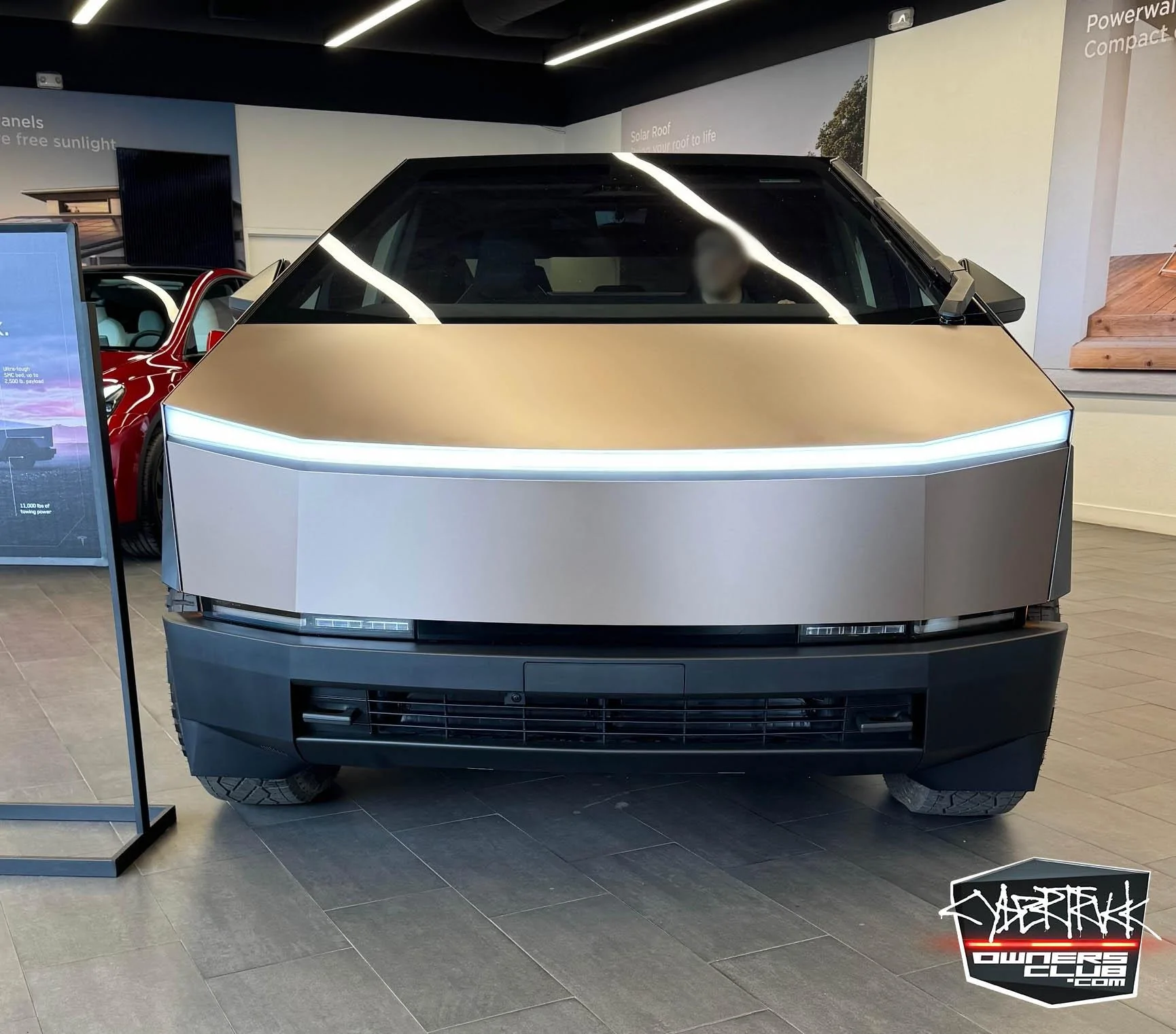 Satin Rose Gold Factory PPF wrap on Cybertruck - job quality closeup ...