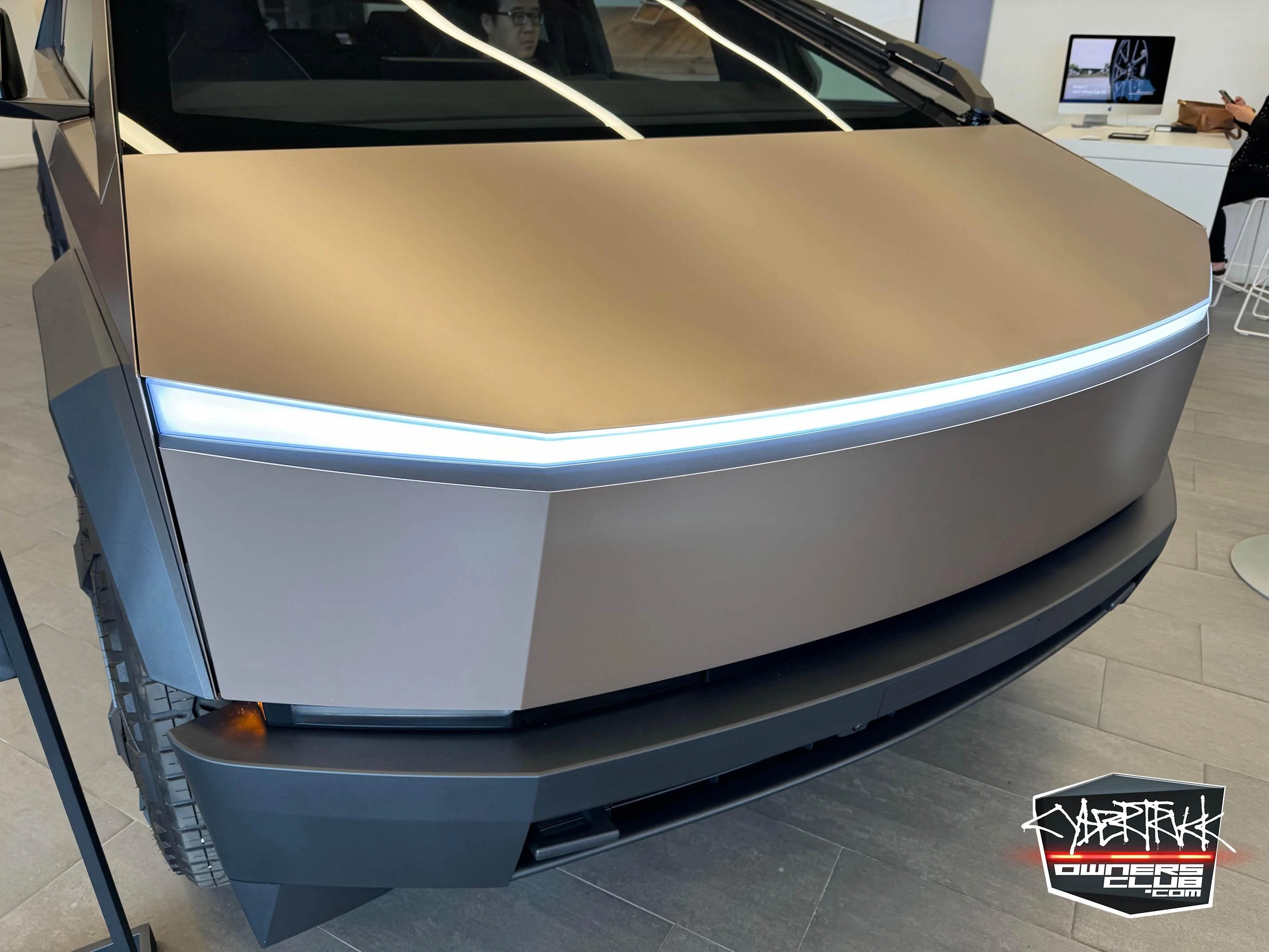 Satin Rose Gold Factory PPF wrap on Cybertruck - job quality closeup ...