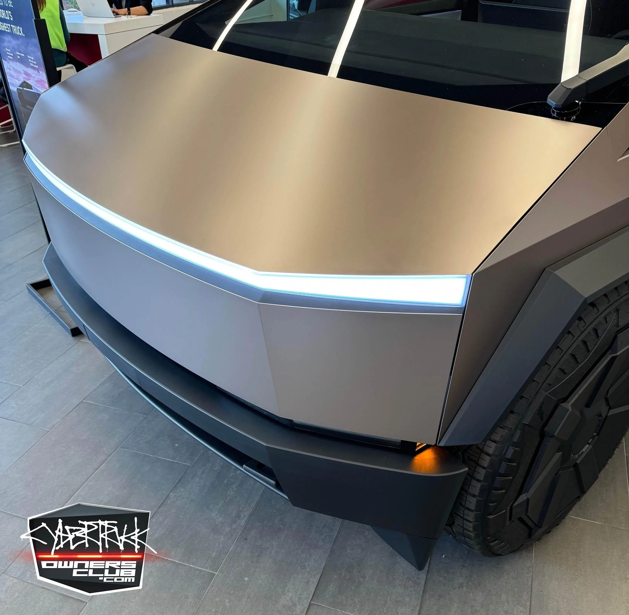Satin Rose Gold Factory PPF wrap on Cybertruck - job quality closeup ...