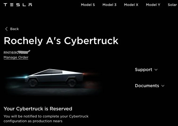 RN Missing from Tesla Account | Tesla Cybertruck Forum - Cybertruck ...