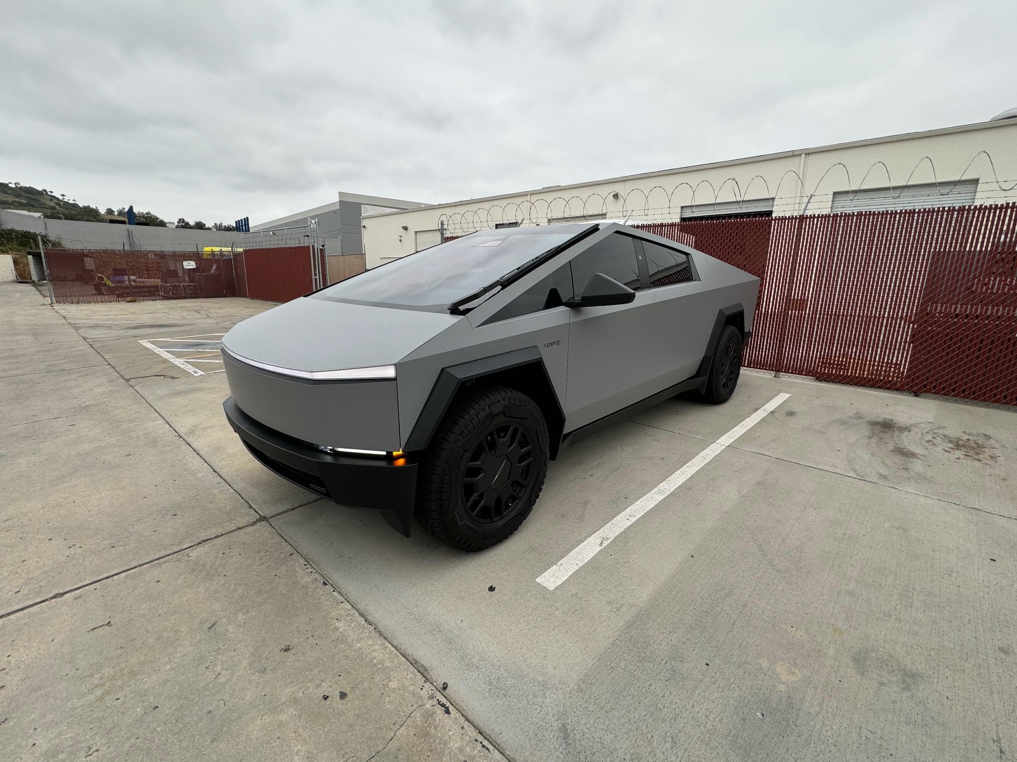 White trim replaced with Alcantara DIY trim! (in Matte Grey Cybertruck ...