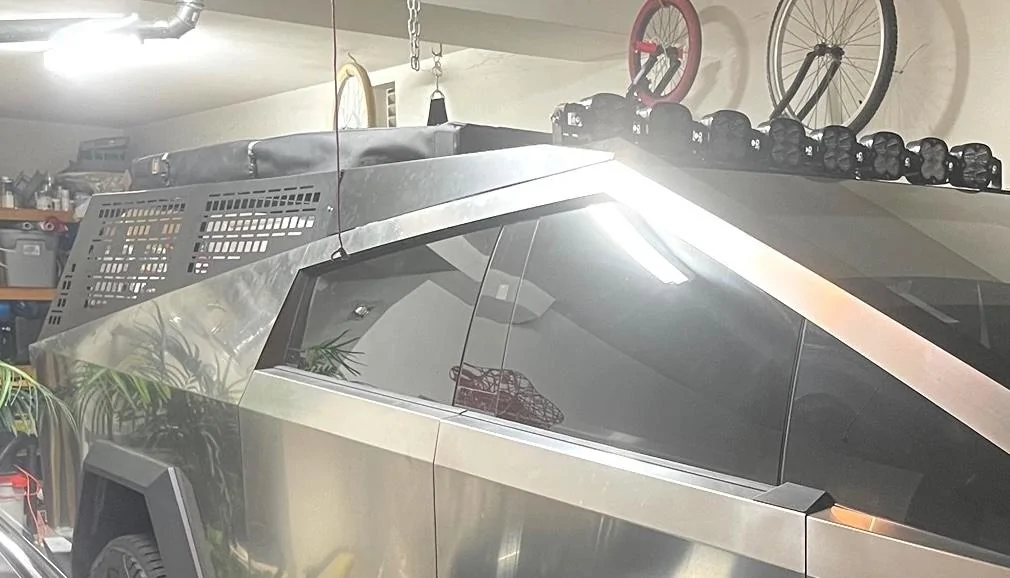 Cybertruck modular roof rack + bed rack w/ rooftop tent (RTT) - world's ...