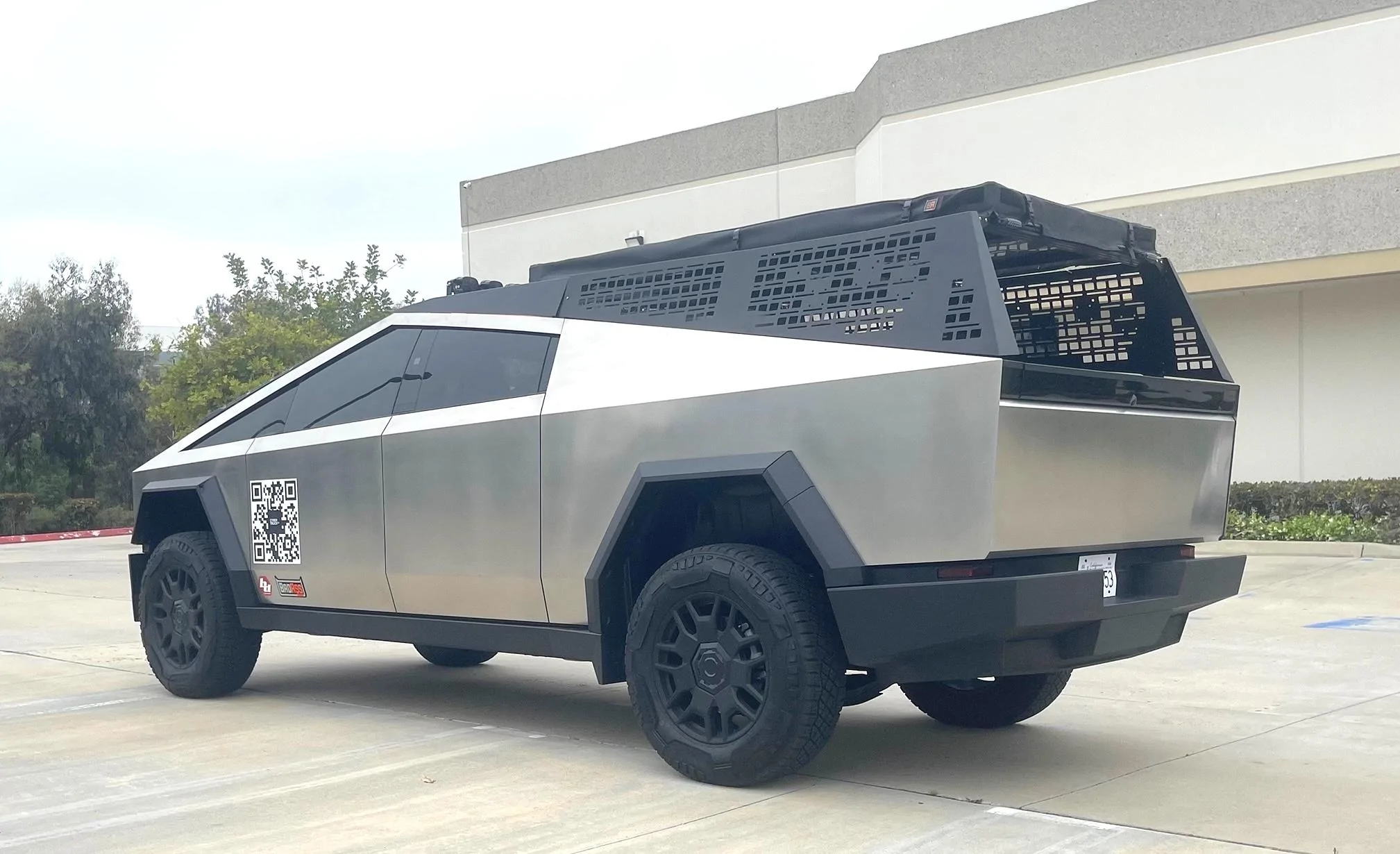 Cybertruck modular roof rack + bed rack w/ rooftop tent (RTT) - world's ...