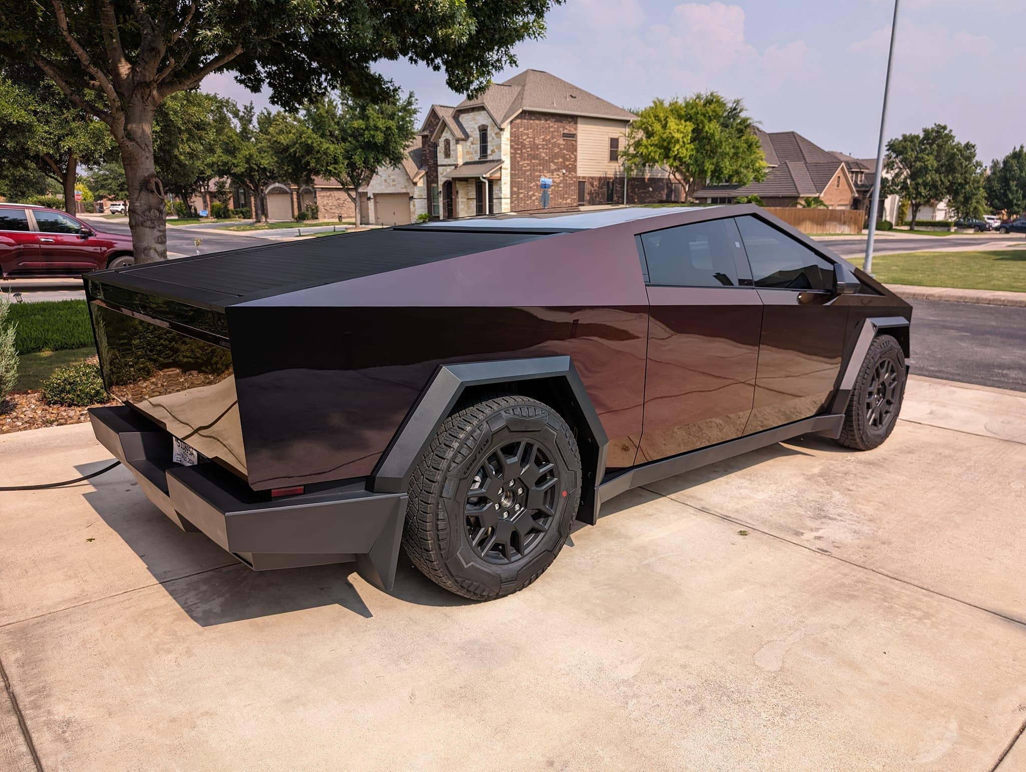 FlexiShield Assassin Red Color Shift PPF wrapped Cybertruck | Tesla ...