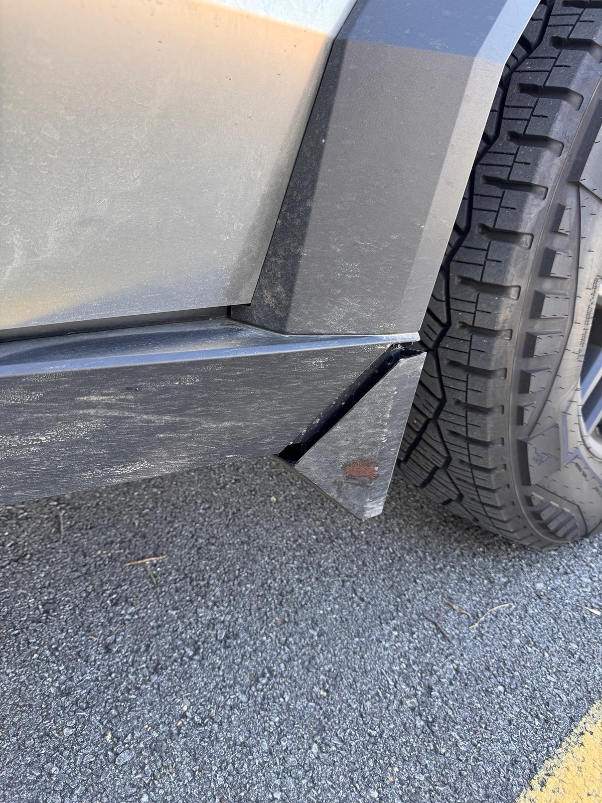 Both Rear Wheel Rocker Fairings Broken | Tesla Cybertruck Forum ...