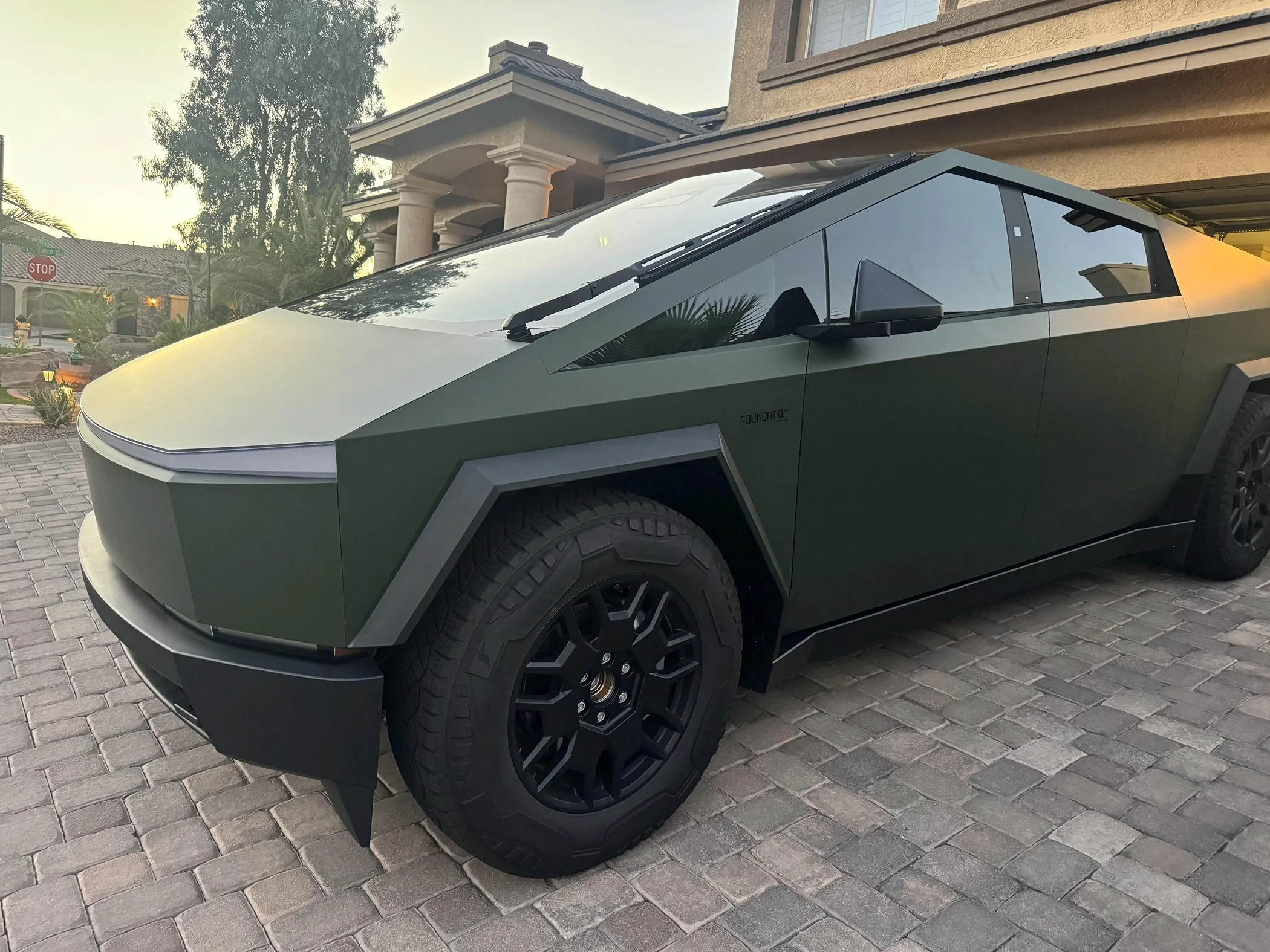 Matte Olive Green Vinyl Wrap Cybertruck (Avery Dennison SW900) | Tesla ...