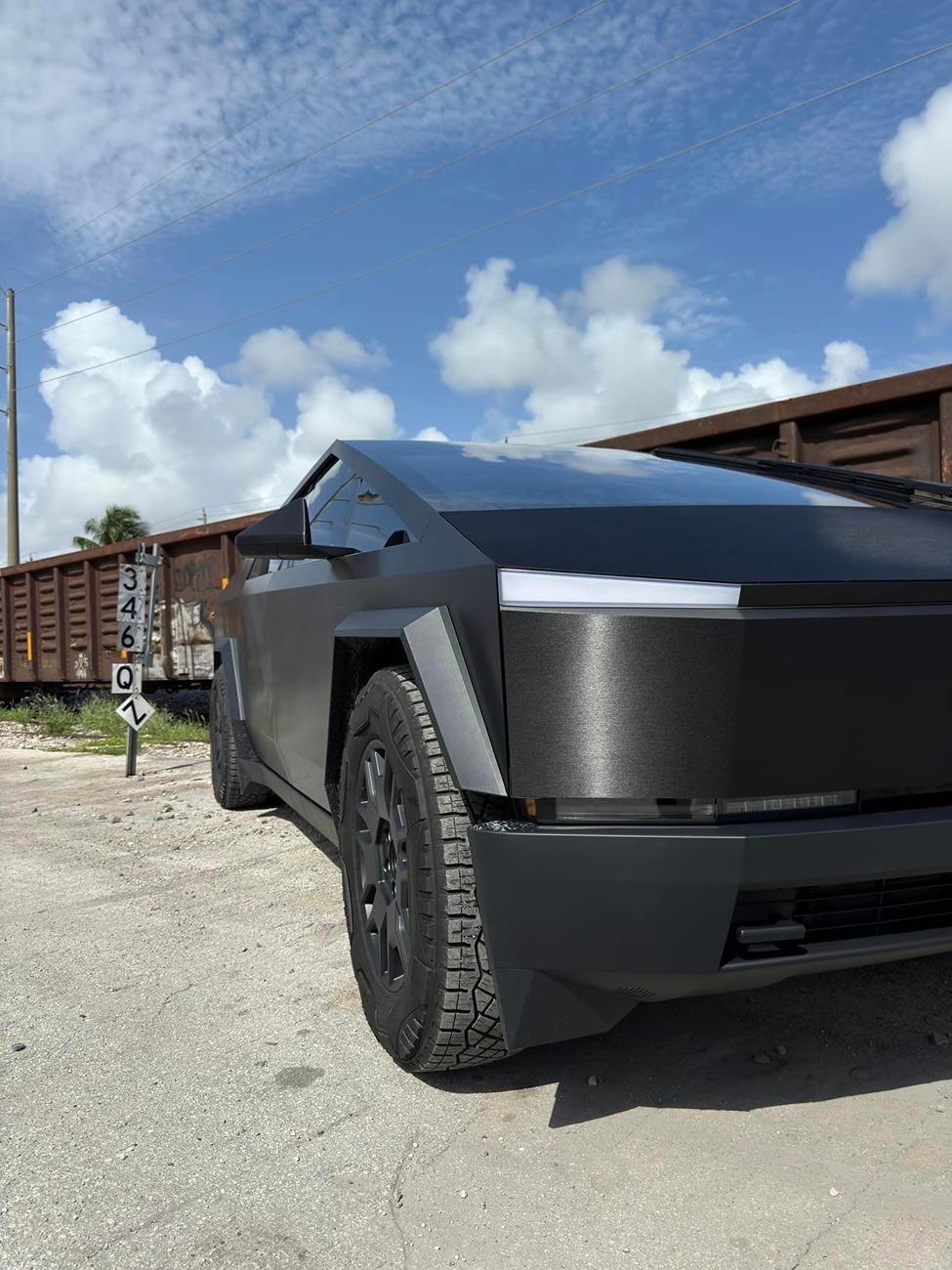 Brushed Black Stainless Steel wrap Cybertruck / Cyberbeast 😍 | Tesla ...