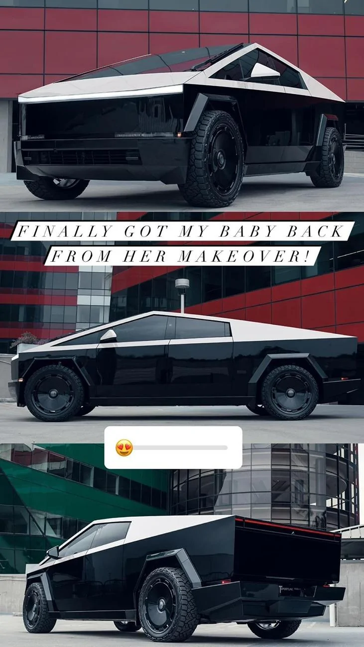 TWO-TONE / DUAL-TONE / MULTIPLE COLORS Vinyl Wrap & PPF Cybertruck ...