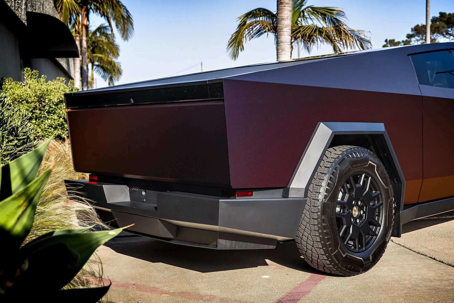 Satin Roaring Thunder Vinyl Wrapped Cybertruck (Chameleon / Color Shift ...
