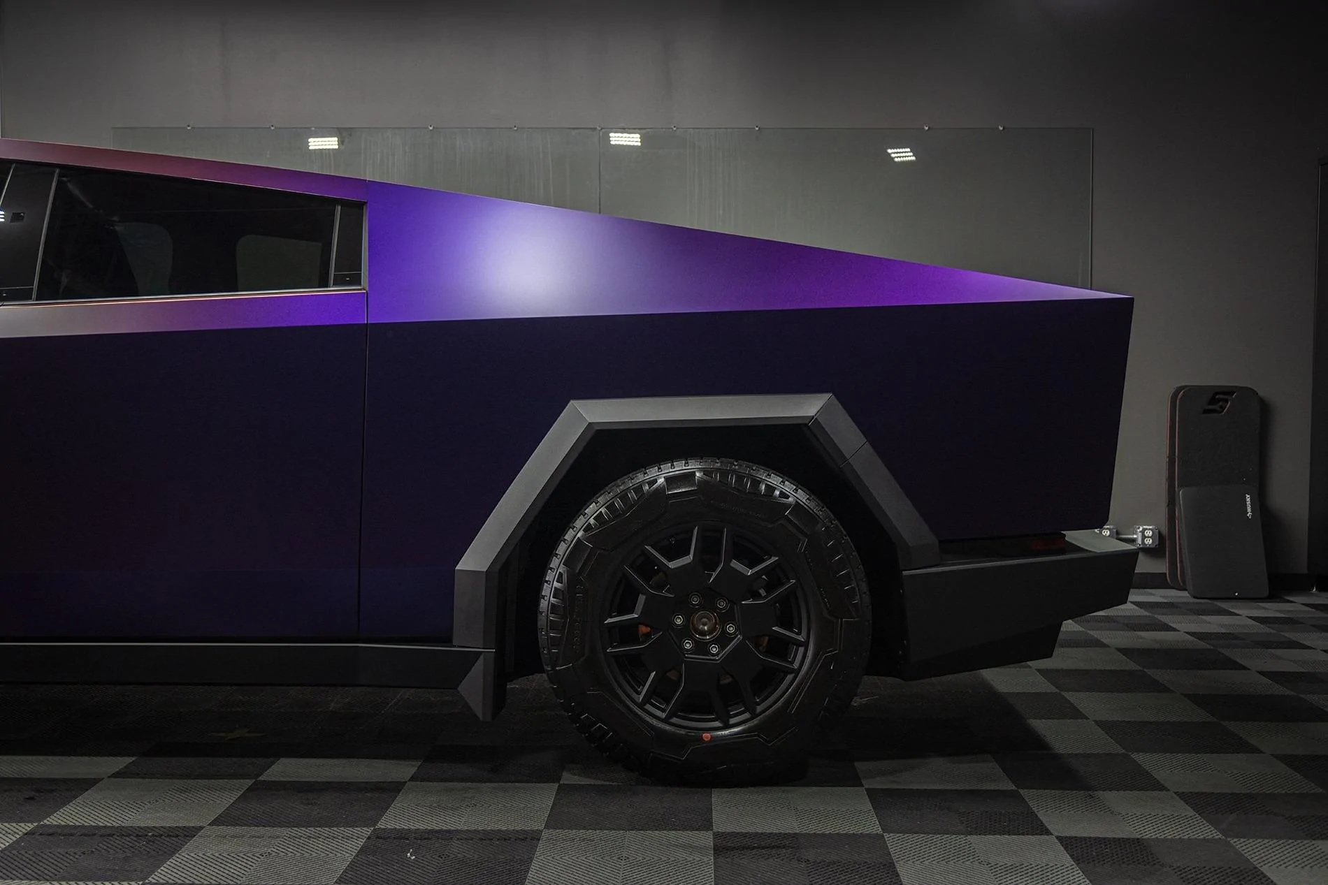 Satin Roaring Thunder Vinyl Wrapped Cybertruck (Chameleon / Color Shift ...