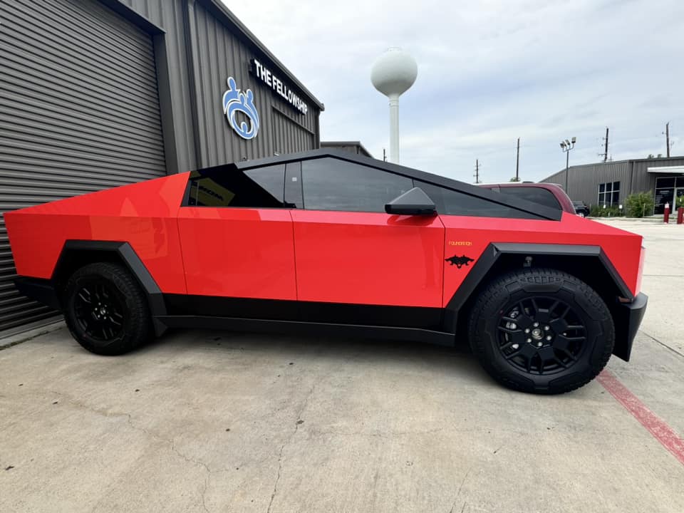 RED Vinyl Wrap & PPF Cybertruck -- Photos & Videos | Tesla Cybertruck ...