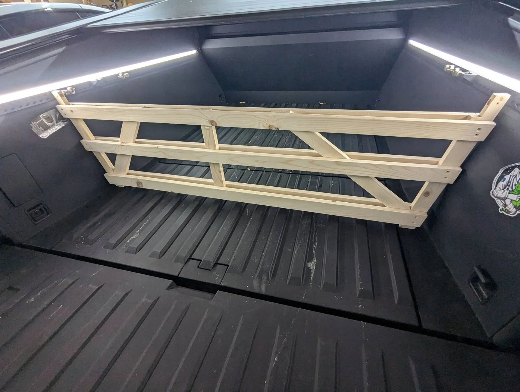 DIY vault cargo divider (homemade from wood) | Tesla Cybertruck Forum ...