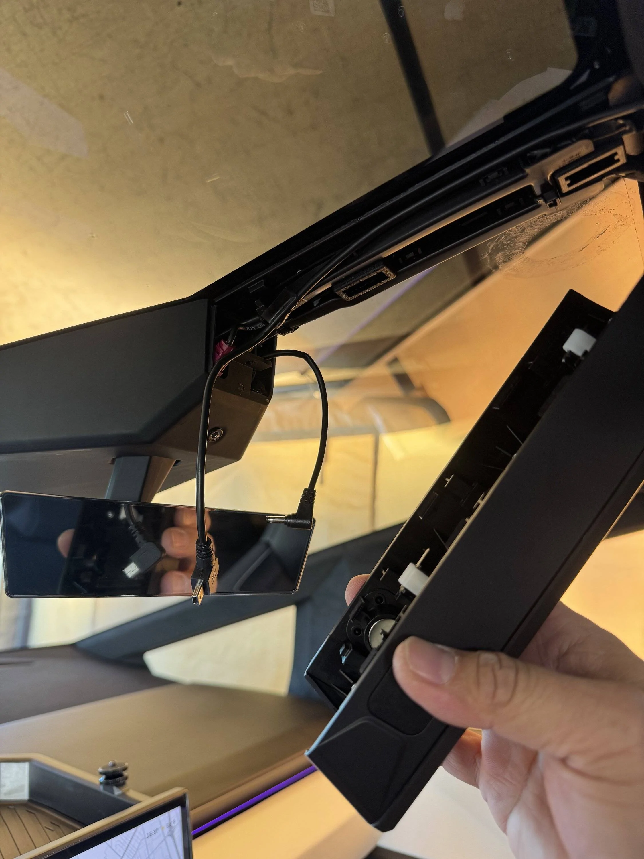 Easy way to install a digital rearview mirror on your Cybertruck (how ...