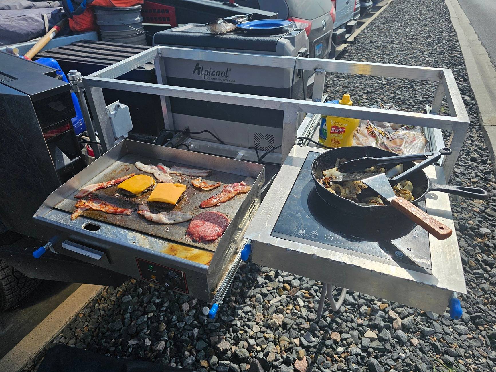 Custom Cybertruck camp kitchen with grill and sink | Tesla Cybertruck ...