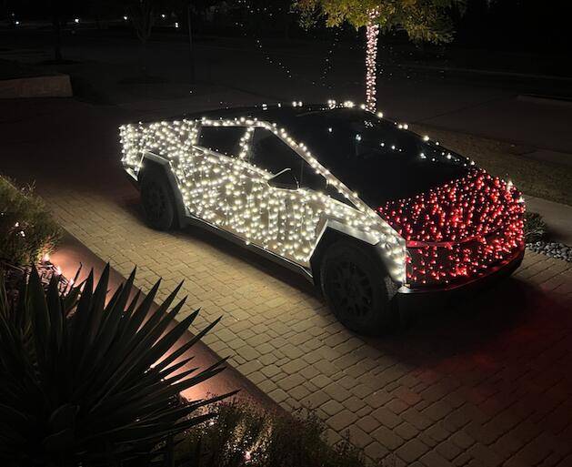 Holiday / Christmas lights decorated Cybertrucks 🎄🎅 | Page 2 | Tesla ...