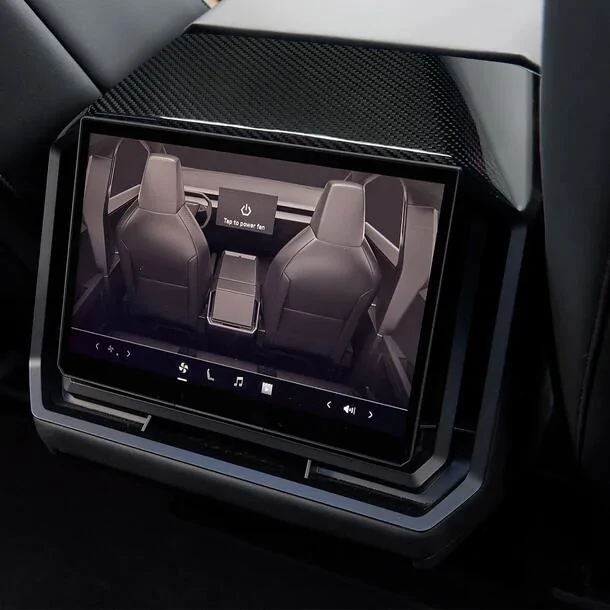 Transform Your Cybertruck with Real Carbon Fiber Armrest & Rear Screen ...