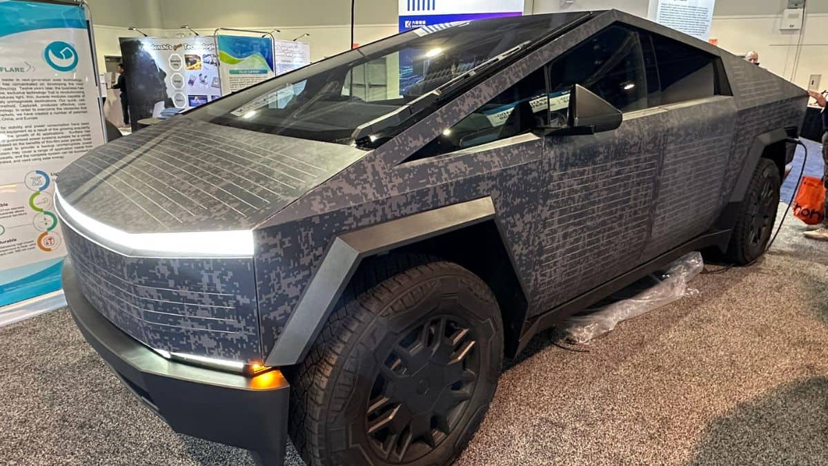 Solar Panel Wrapped Cybertruck debuts at CES | Tesla Cybertruck Forum ...