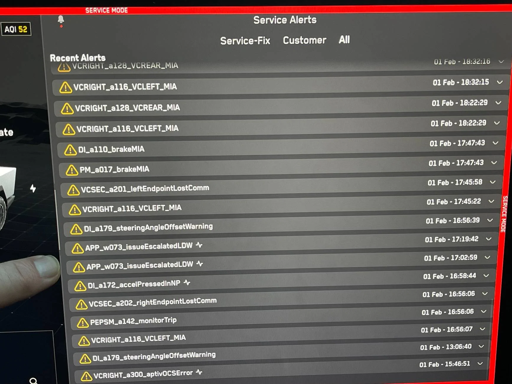 New Foundation Series Lots of alerts in Service Mode. Is this normal ...