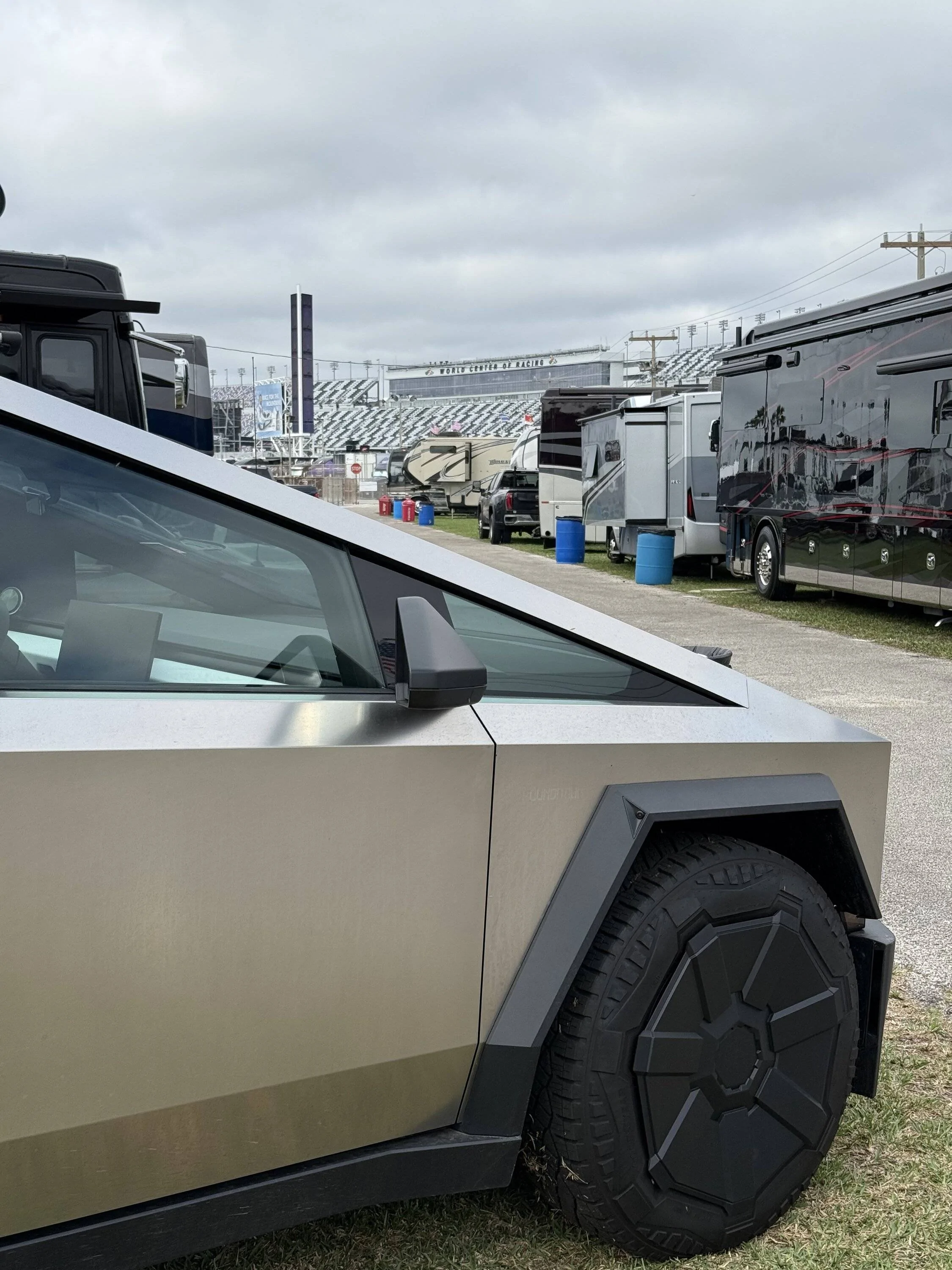 Cybertruck towed our Airstream to the Daytona 500 (NASCAR), 475-miles ...