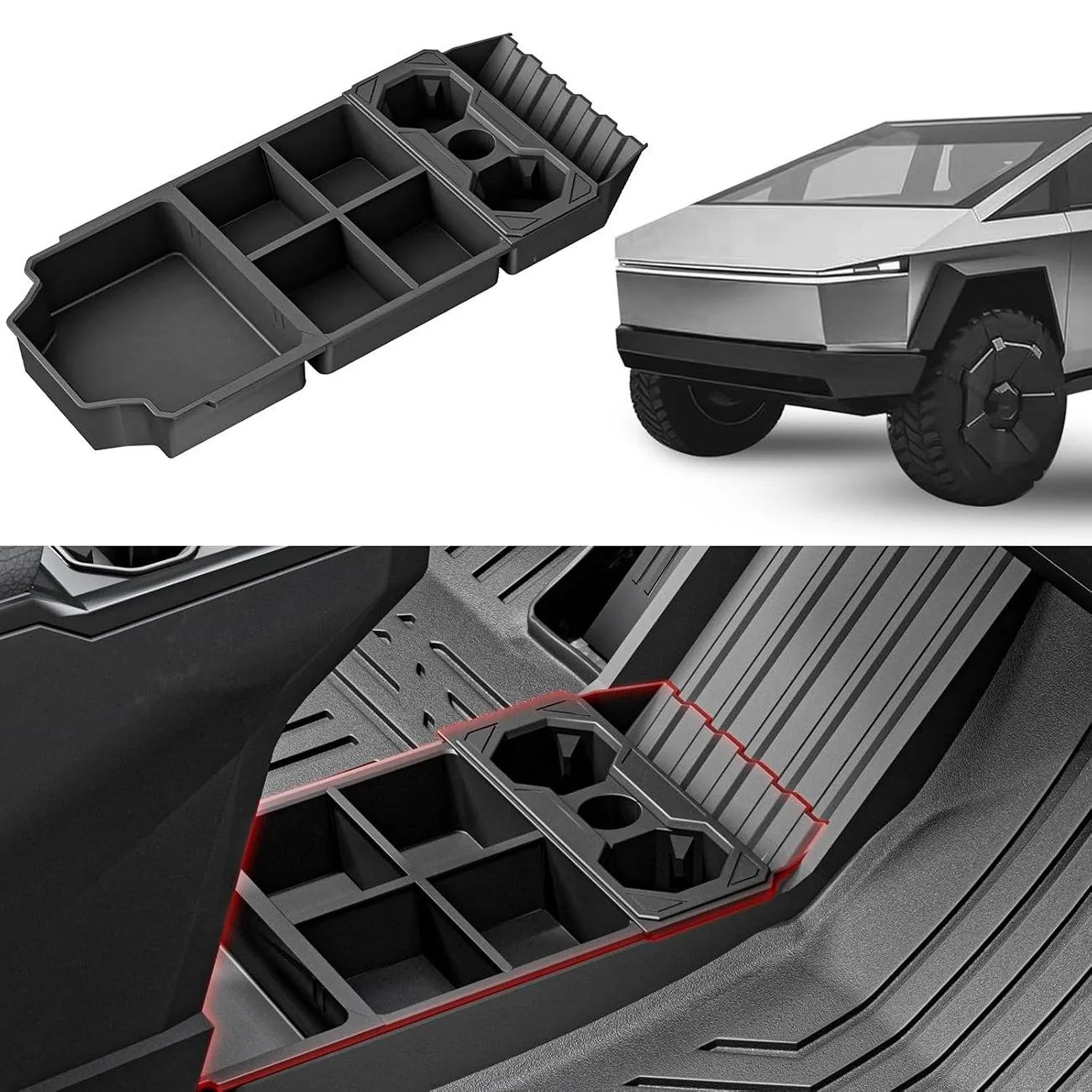 【INAGOTAR⚡】 Cybertruck Central control under the split storage box, so ...