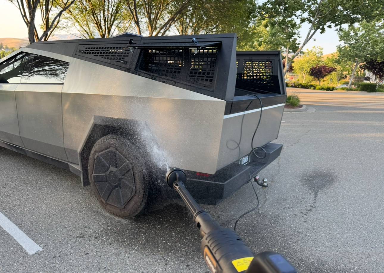 Off-Road Cleaning Hack: Cybertruck’s Secret Water Storage | Tesla ...