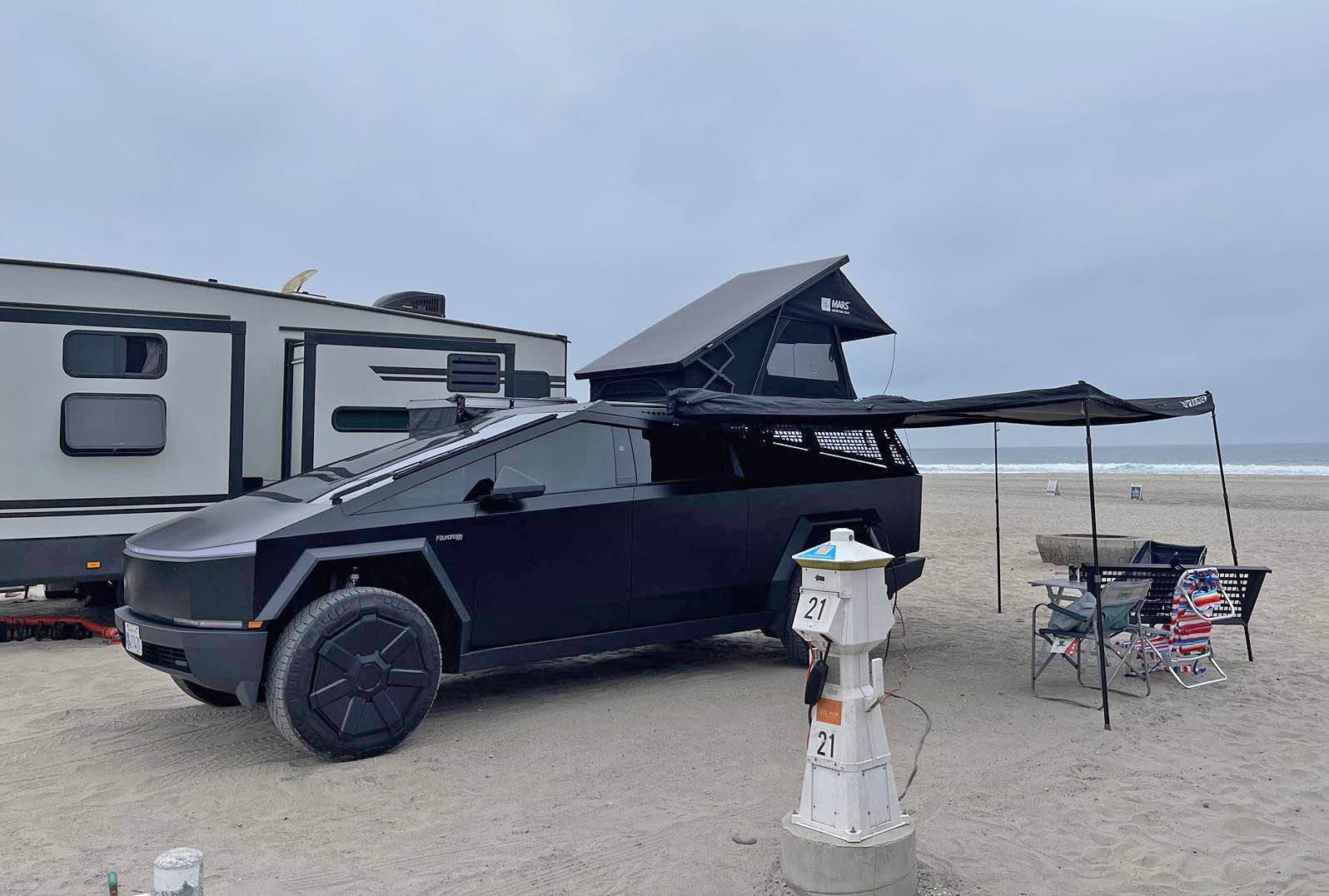 CAMPING IS MORE FUN! My Cybertruck Overland Setup | Tesla Cybertruck ...